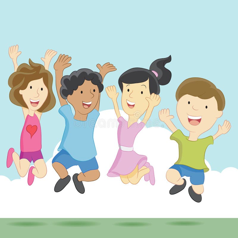 Excited Children stock vector. Image of cartoon, happy - 42476022