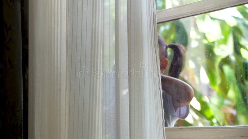 Returning Home after School. Two Girls are Leaving School Together in ...