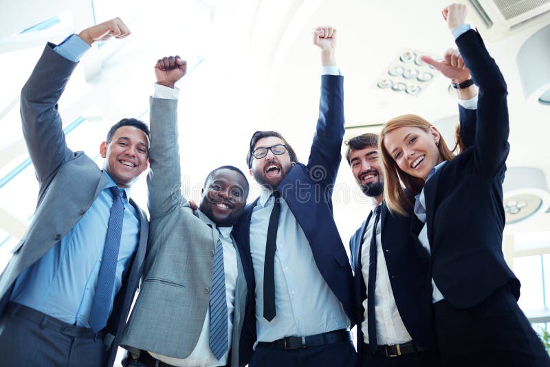 Excited co-workers stock photo. Image of formal, competitive - 58242010