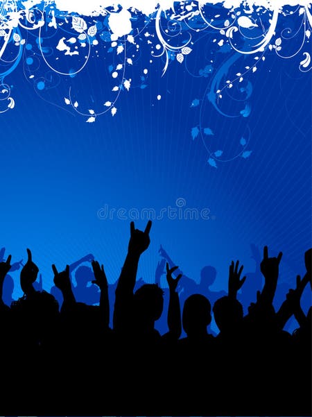 Excited crowd stock vector. Illustration of silhouette - 3423657