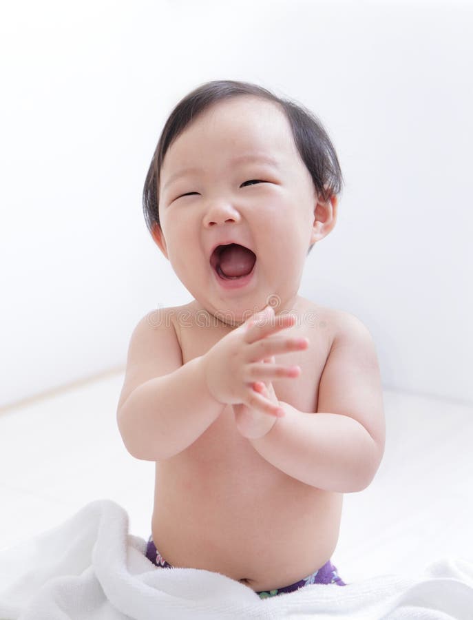 Excited Cute Baby Smile Face Stock Photo - Image of care, beautiful ...