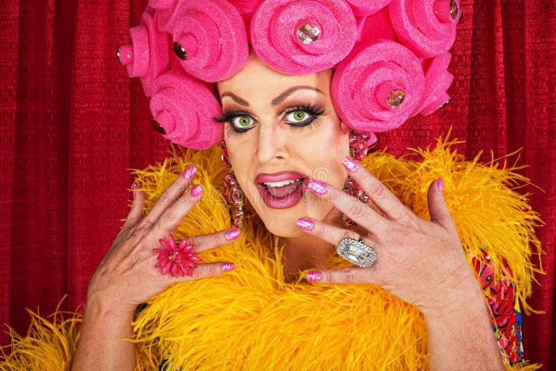 Drag Queen Getting Dressed for Show. Stock Photo - Image of lifestyle ...