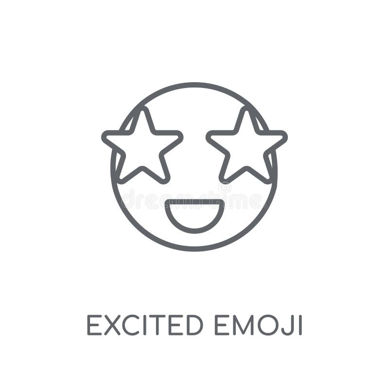 Excited Emoji Linear Icon. Modern Outline Excited Emoji Logo Con Stock ...