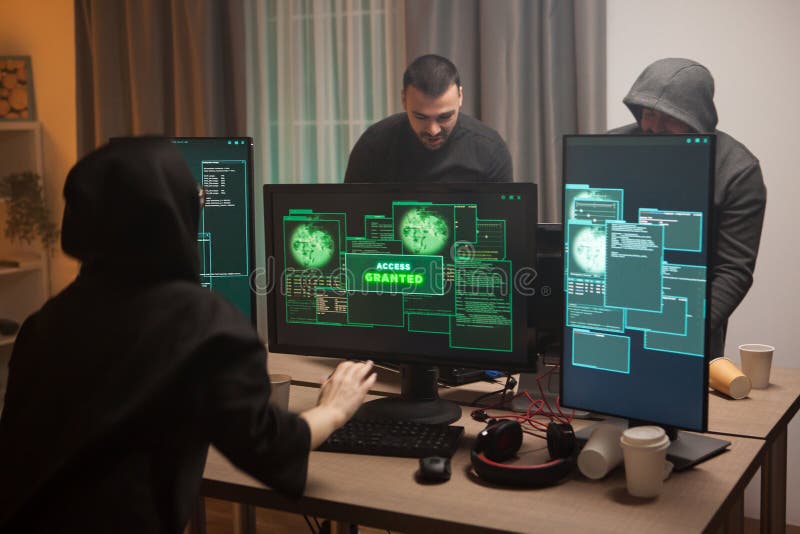 Excited Female Hacker after Getting Access Granted Stock Photo - Image ...