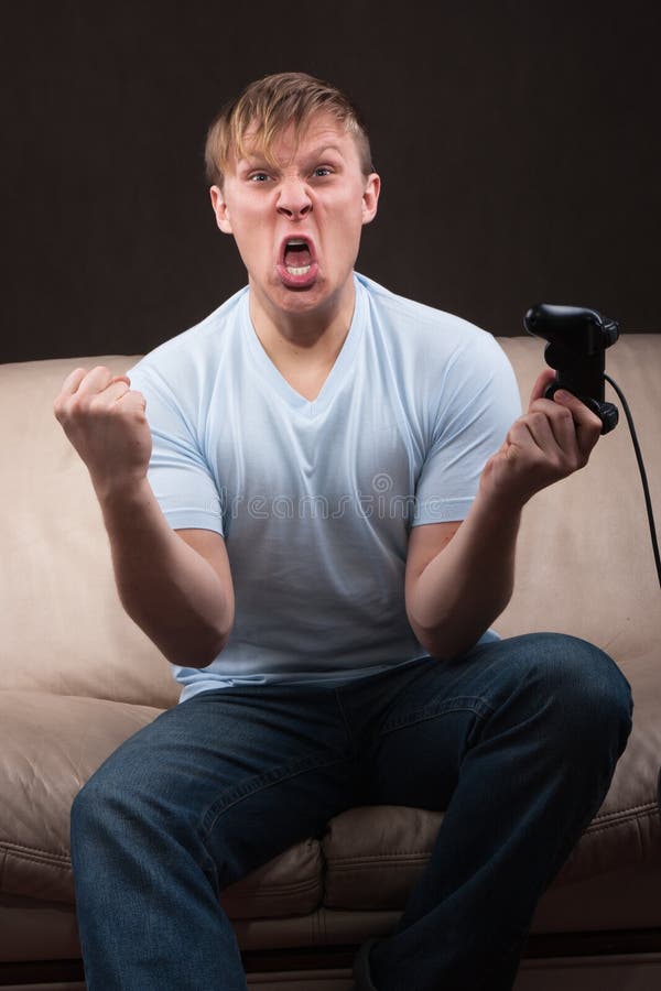 Average gamer wins! stock photo. Image of bald, console - 4027060