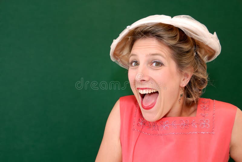Excited Girl In Retro Style Picture. Image: 6481869