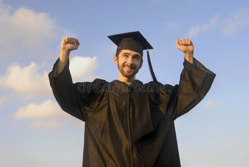 Excited Graduate stock image. Image of gown, graduation - 5690381