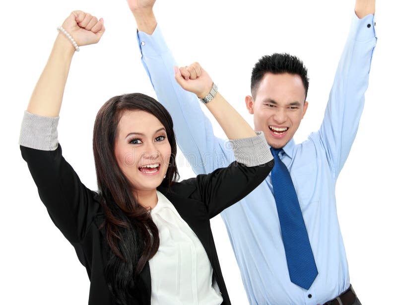 Excited Group of Business People Stock Image - Image of indonesian ...