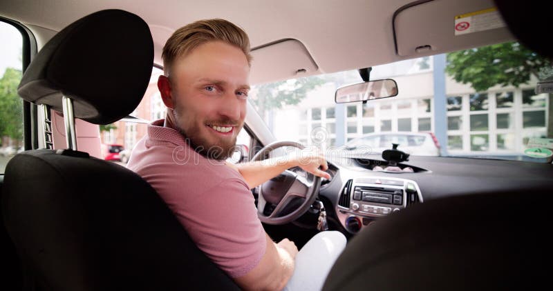Excited Happy Car Driver Man Smile Stock Photo - Image of lifestyle ...