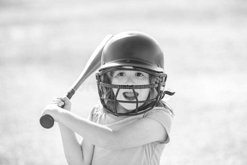 Excited Kid Holding a Baseball Bat. Pitcher Child about To Throw in ...