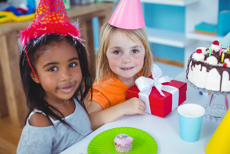Excited Kids Enjoying a Birthday Party Stock Image - Image of mixedrace ...