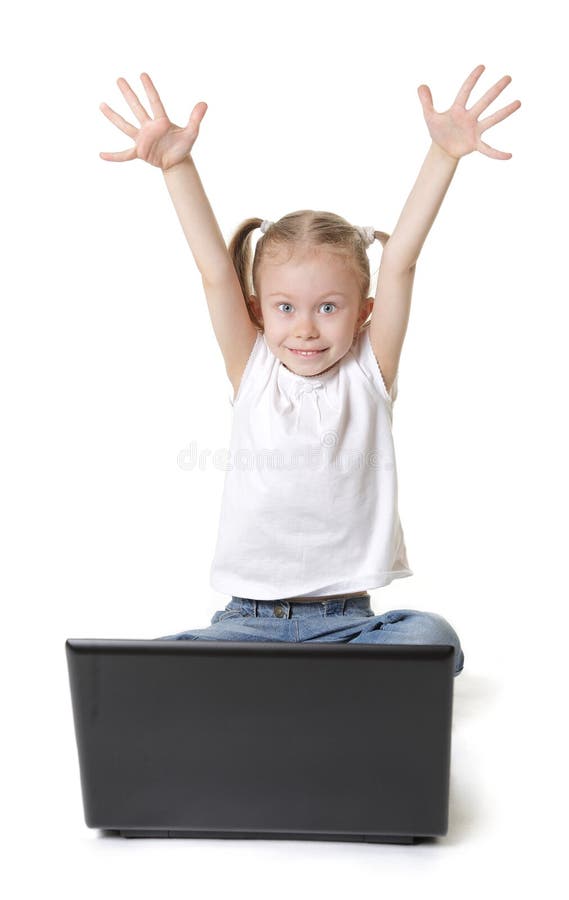 Little Excited Girl in a Clown Costume Stock Image - Image of girl ...