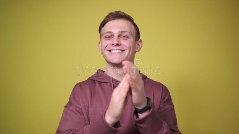 Happy Man Clapping Hands and Giving Thumbs Up Gesture Stock Footage ...