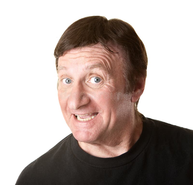 Excited Mature Man stock photo. Image of alone, close - 20564926