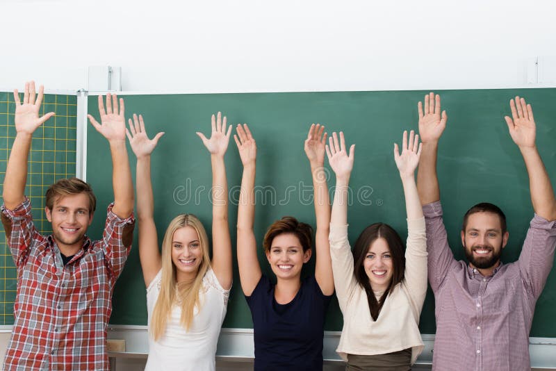 Group of Students at Work in the Classroom Stock Image - Image of ...