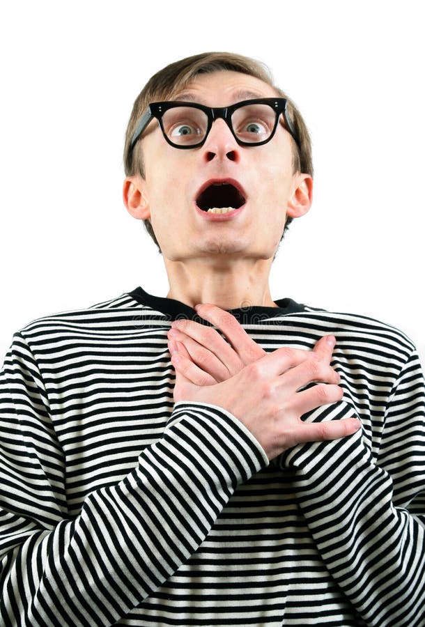 Excited nerd stock image. Image of unfashionable, excitement - 7595345