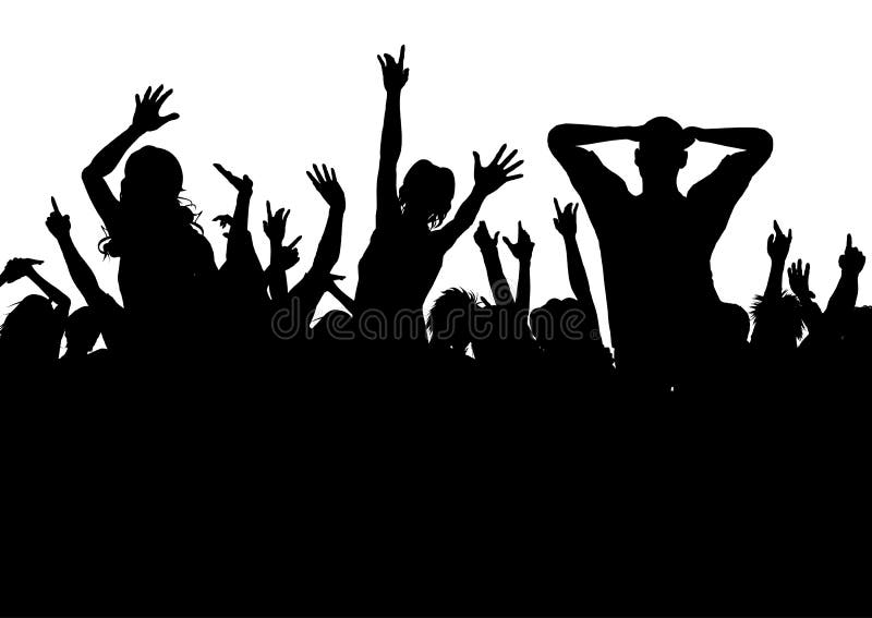 Excited Party Crowd stock vector. Illustration of club - 4544578