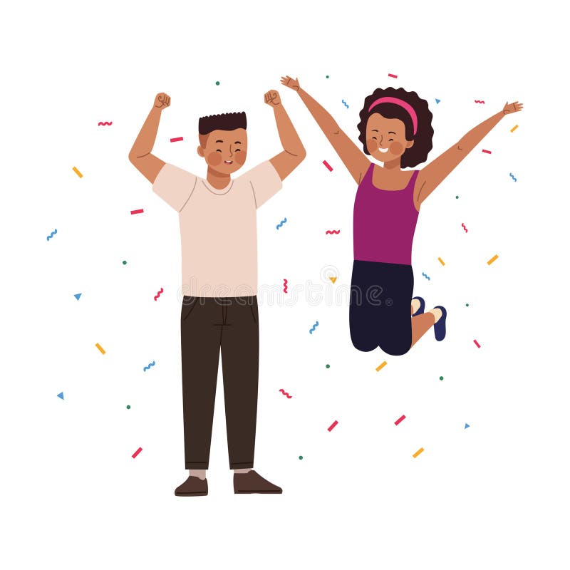 Excited Persons Celebrating Stock Vector - Illustration of celebration ...