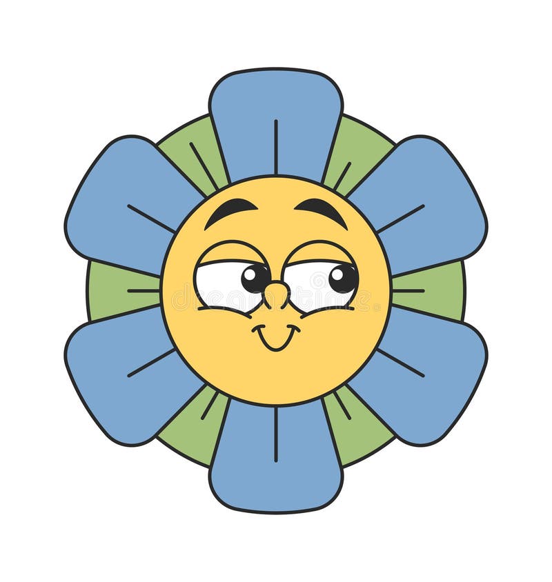 Excited Positive Smiling Daisy Flower Stock Vector - Illustration of ...