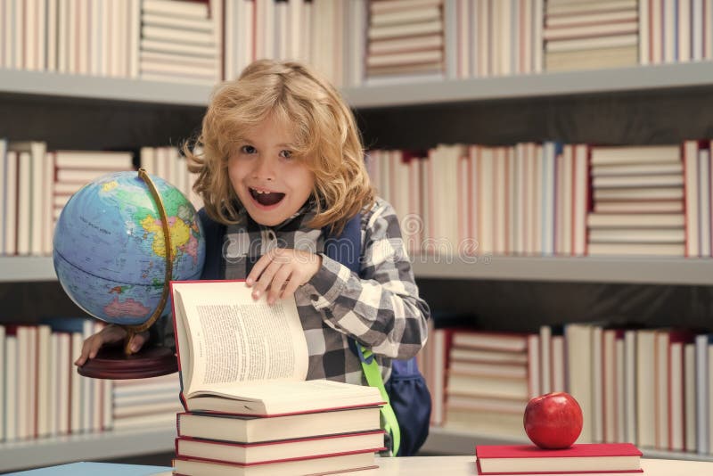 Excited Pupil. Back To School. Funny Little Child from Elementary ...