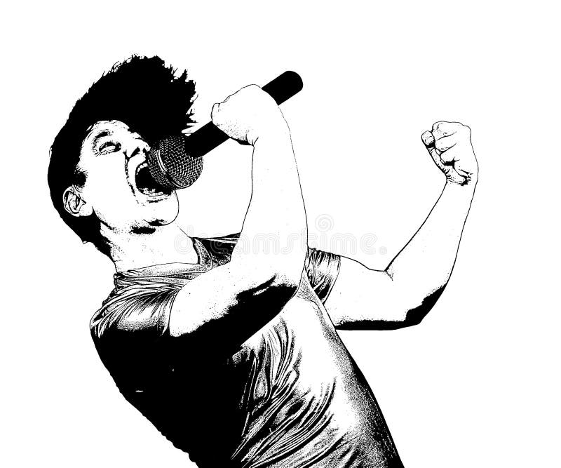 Crazy Microphone cartoon stock illustration. Illustration of comic ...