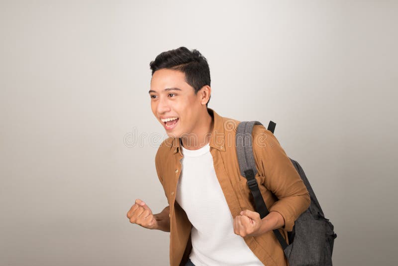 An Excited Student, College when he Get Achievement and Celebrating ...
