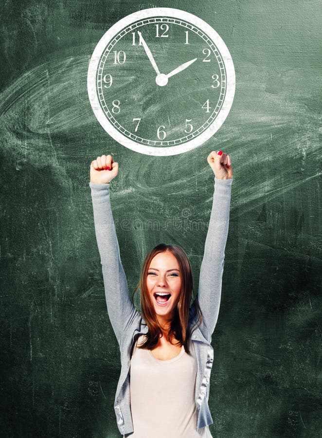 Excited student woman stock photo. Image of chalk, calm - 32793452