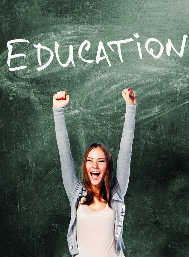 Excited student woman stock photo. Image of learn, copy - 32793462