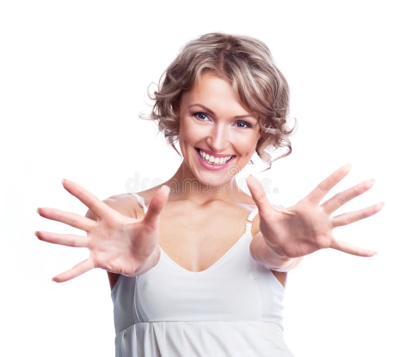 Excited woman stock photo. Image of joyful, curls, expression - 19251386