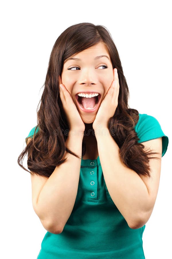 Excited woman looking stock photo. Image of expression - 27258156