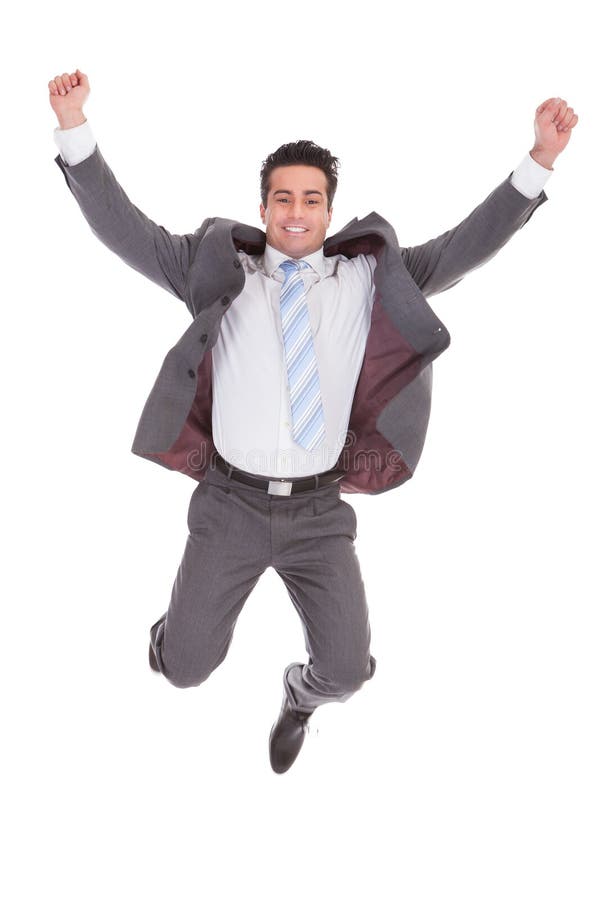 Excited Young Businessman stock image. Image of corporate - 56901533