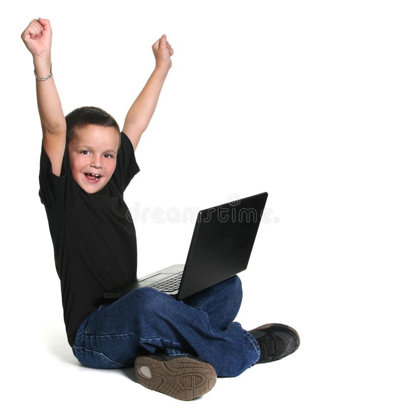 Excited Person On Computer