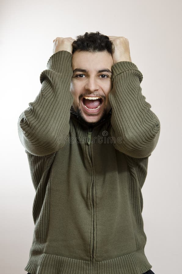 Excited young man stock photo. Image of isolated, background - 28124242