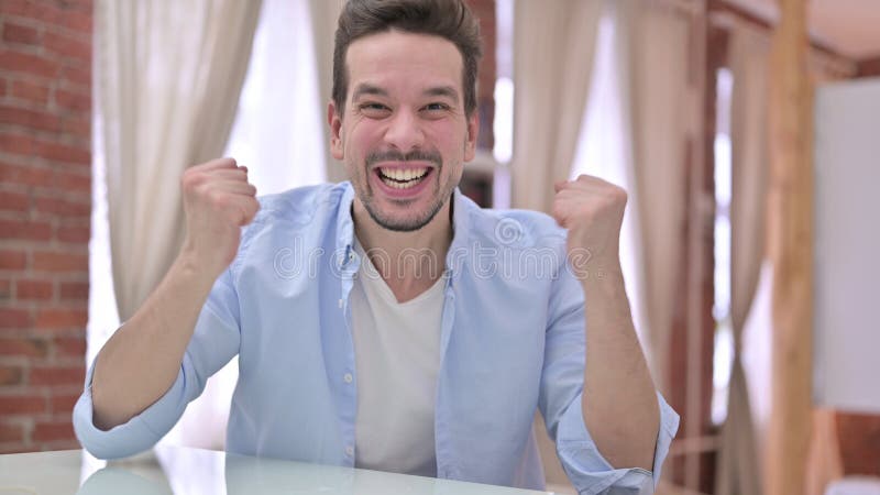 Excited Young Man Celebrating Success, Winning Stock Image - Image of ...