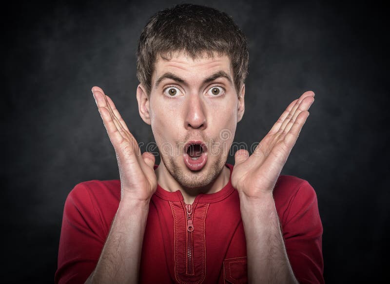 Excited young man. stock photo. Image of expression, charming - 67974884