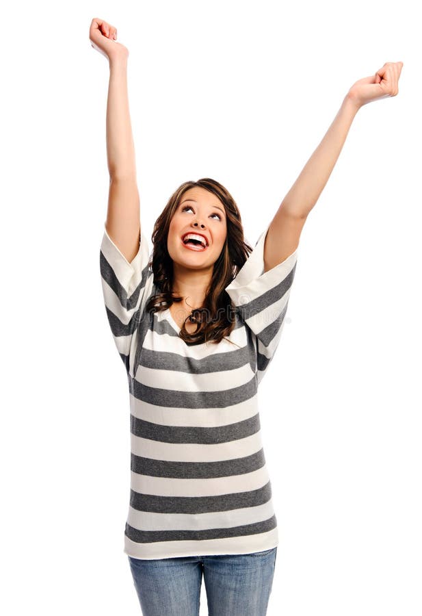 Excited young woman stock photo. Image of youth, approachable - 17658760