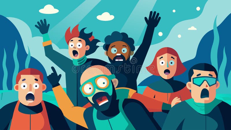 The Excitement is Palpable As a Group of Divers Prepare To Plunge into ...