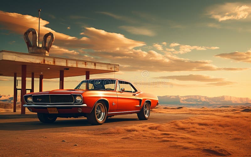 The Excitement of a Road Trip Along the Iconic Route. Stock ...