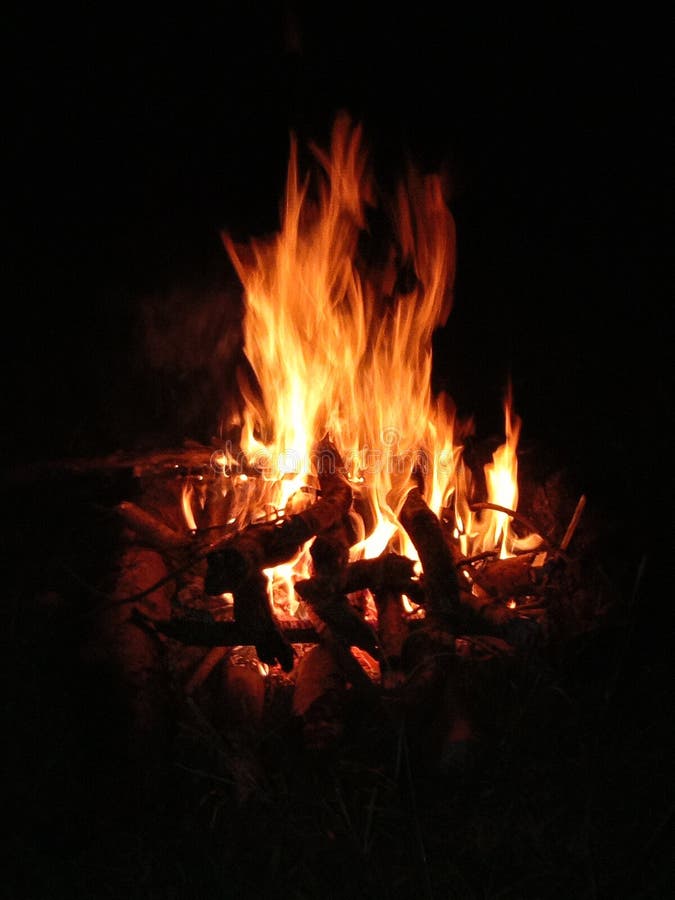 The Excitement of Welcoming a Very Large Bonfire Stock Image - Image of ...