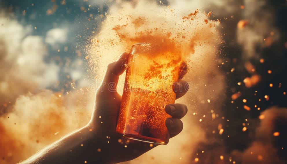 Exciting Advertisement Featuring Explosive Powder Effects for Energy ...