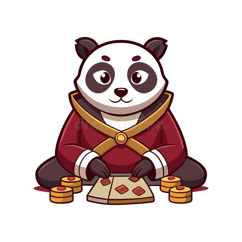 Pandas Exciting Board Game Experience Stock Illustration - Illustration ...