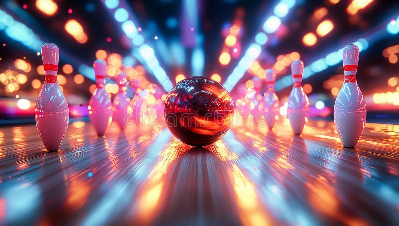 Exciting Bowling Game: Time To Have Fun. AI Generated. Stock ...