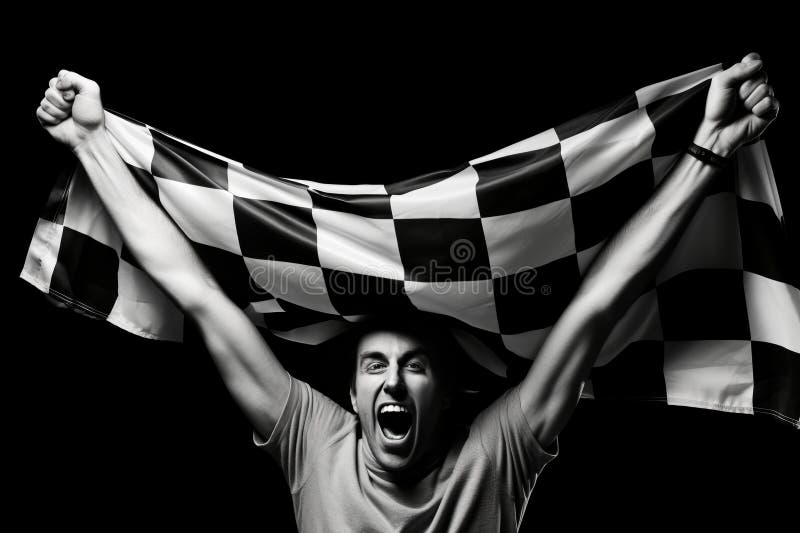 Exciting Car Racing Start Flag Awaiting Elevation Action-packed High ...