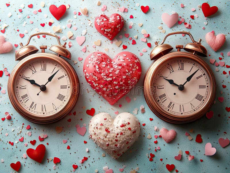 Exciting Countdown Timer Graphics with Clocks, Hearts, and Confetti in ...