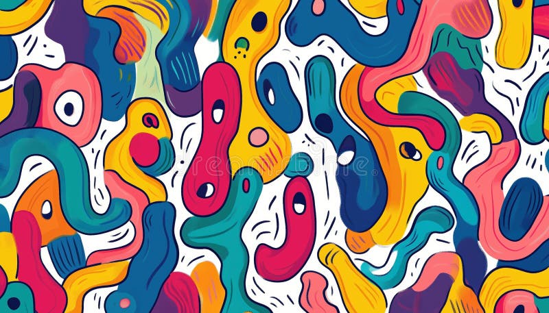 Exciting Doodle Pattern: Playful Abstract Art Symbol for Kids or ...