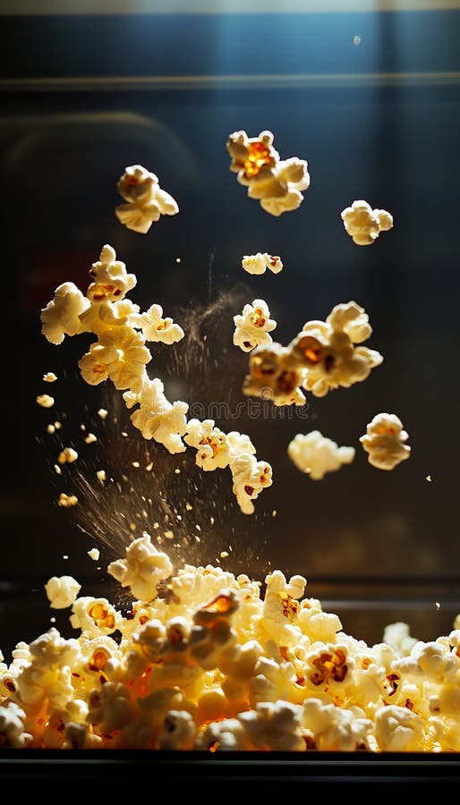 Exciting Dynamic Shot of Popcorn Popping in Microwave, Showcasing ...