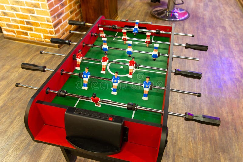 Exciting Game of Table Football Stock Image - Image of group, teamwork ...
