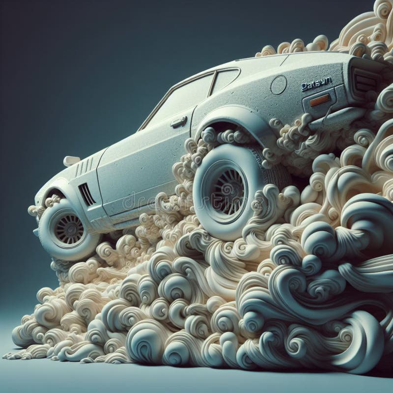 Exciting Image of a Car Executing a Dynamic Drift with Dramatic Smoke ...