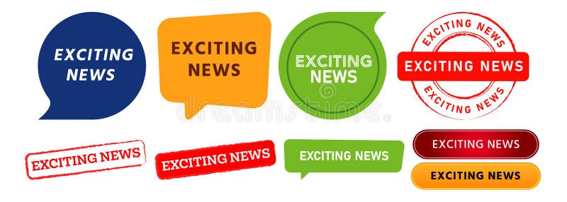 Exciting News Speech Bubble and Button for Information Important Media ... Exciting News Speech Bubble and Button for Information Important Media ...