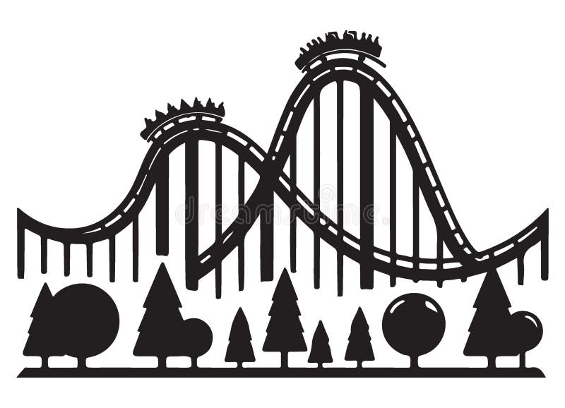 Roller Coaster Silhouette Stock Illustrations – 1,397 Roller Coaster ...